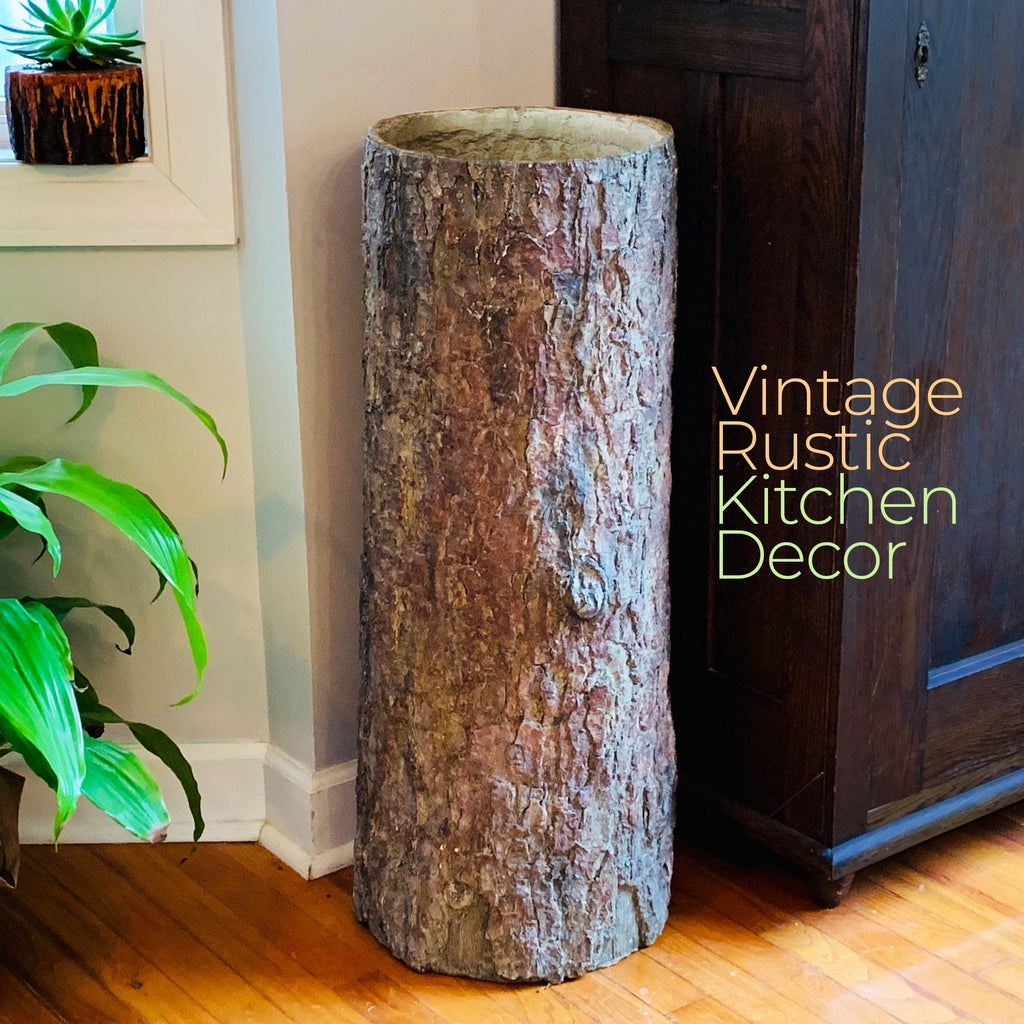 Country Corner 🌳 Vintage Farmhouse Tree Stump Garbage Bin – BushyBox!